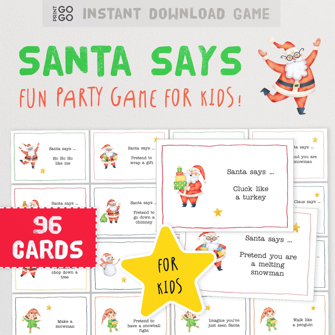 Santa Says - the Fun Christmas Party Game for Kids! | Printable Family ...