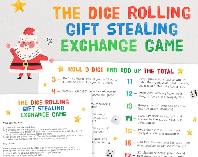 Christmas Roll the Dice Gift Exchange Game - the Hilarious Yankee Swap ...