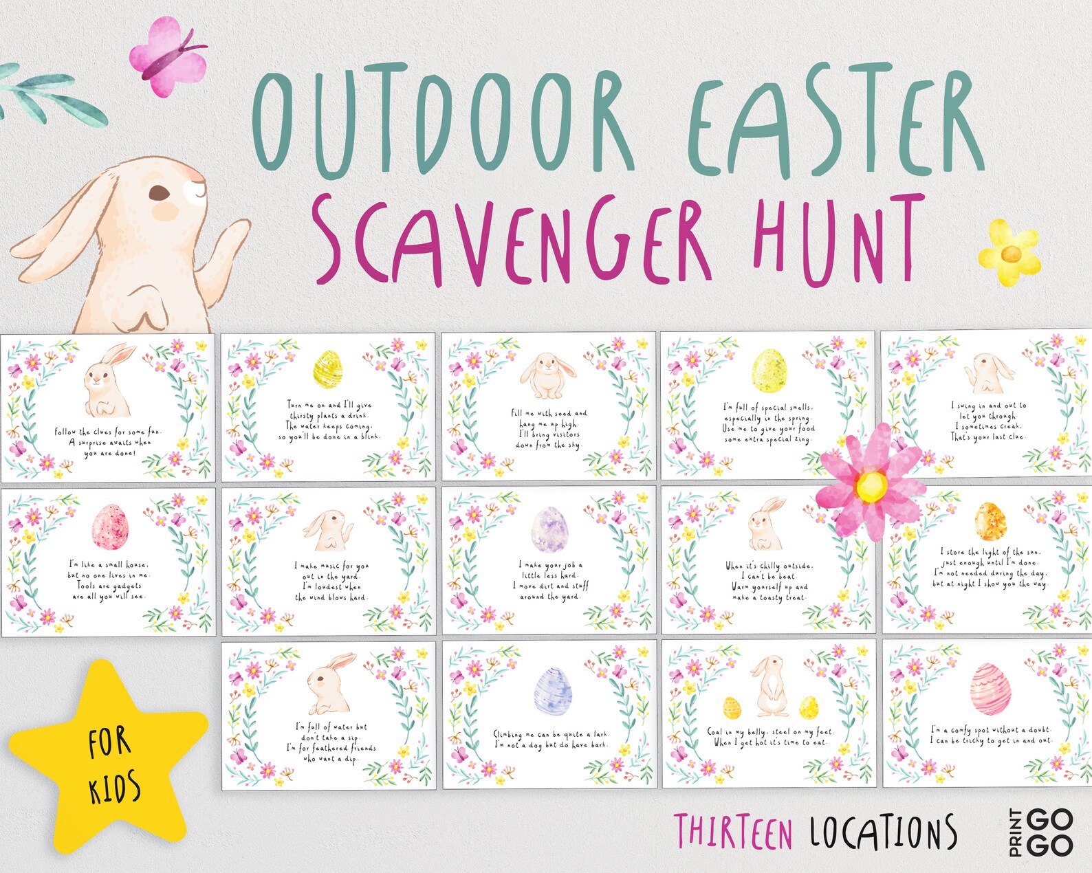 Outdoor Easter Egg Scavenger Hunt for Kids Hop Hop on the - Etsy