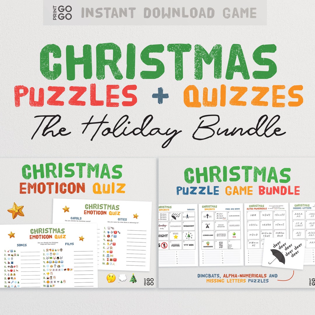 Christmas Puzzle Quiz Bundle | Christmas Dingbats Quiz | Christmas ...
