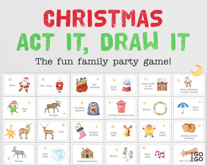 Christmas Act It Draw It the Hilarious Family Party Game of - Etsy