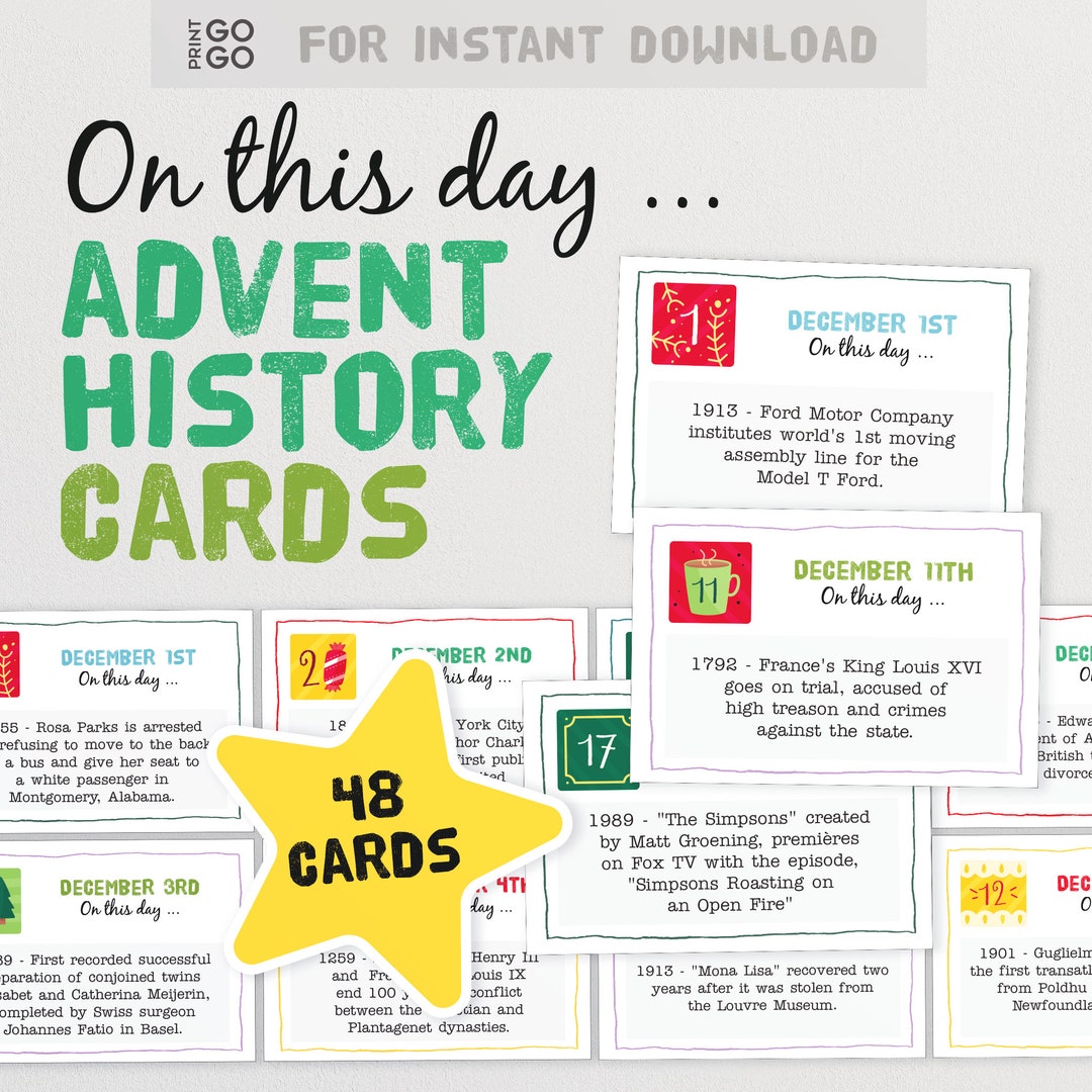 On This Day ... Advent History Cards - A Fun and Educational Way to ...