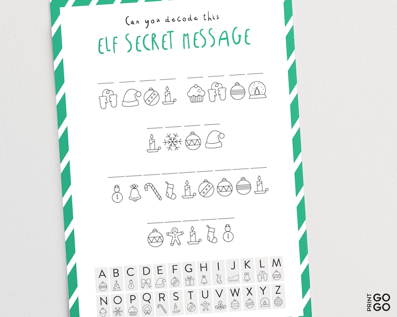 Coded Secret Elf Messages Bundle | Christmas Secret Message | Elf Ideas ...