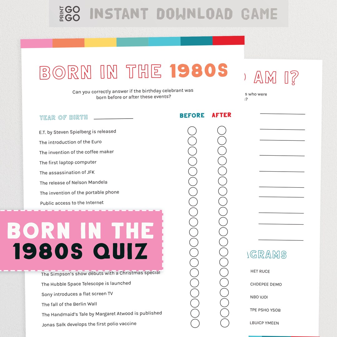 Born in 1980s - 40th Birthday Quiz | 1980s Trivia Quiz | Born in the ...