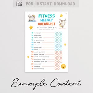 Fitness Activity Checklist - Weekly Exercises to Get Kids Moving | Kids ...