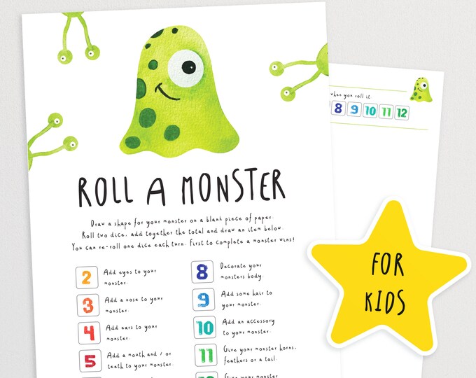 Halloween Roll A Monster Dice Game | Halloween Printable Dice Game for ...