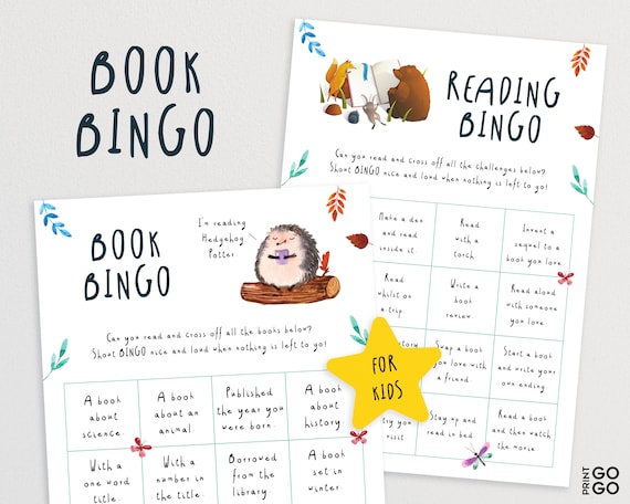 Book Bingo for Kids Kids Reading Bingo Reading Challenges - Etsy UK
