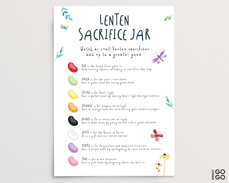 Lent Sacrifice Bean Jar for Children | Lenten Bean Jar | 40 Days of ...