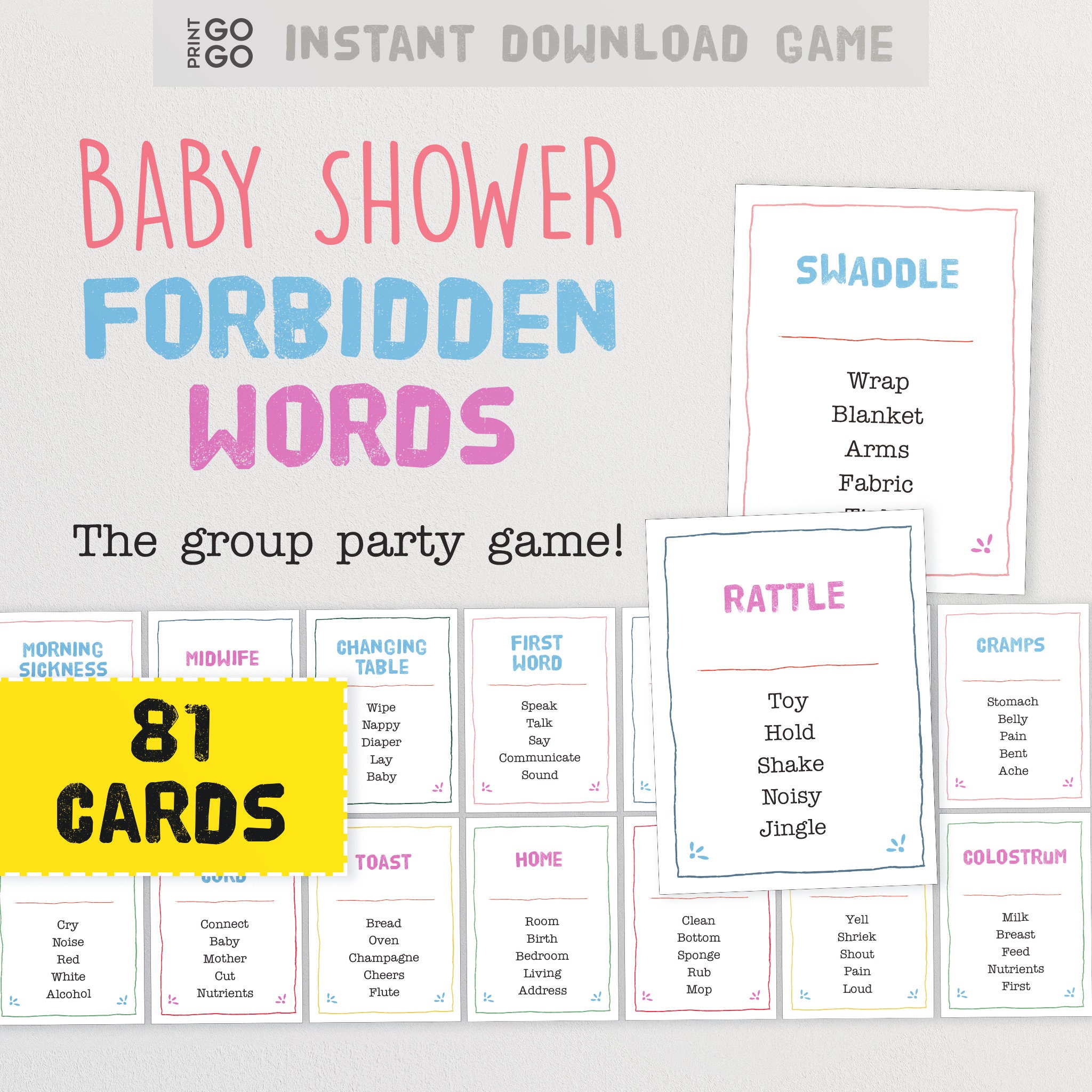 Palabras prohibidas para baby shower: el divertido juego de fiesta para ...
