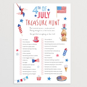 Fourth of July Treasure Hunt for Kids | 4th of July Scavenger Hunt | I ...
