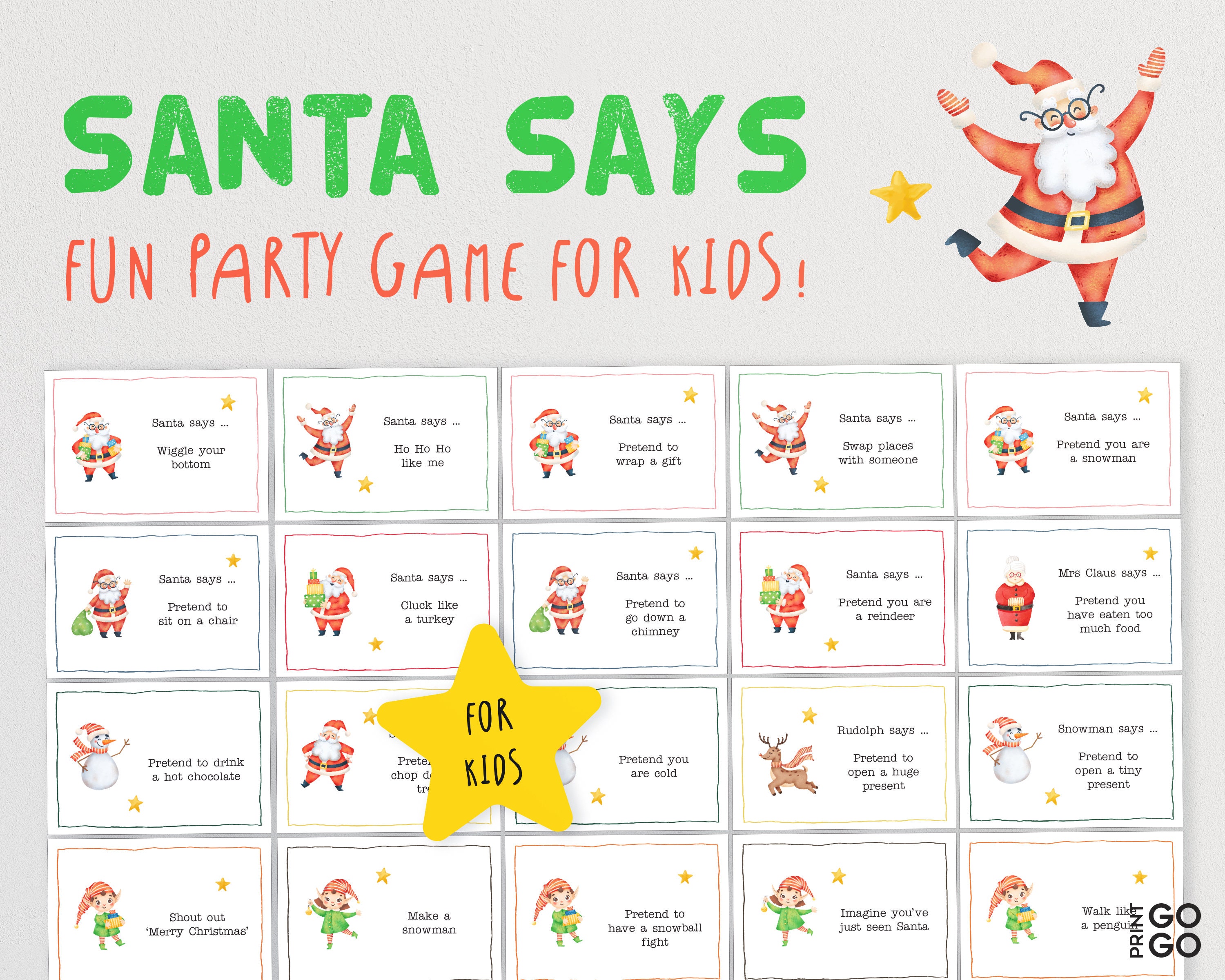 Santa Says the Fun Christmas Party Game for Kids - Etsy UK