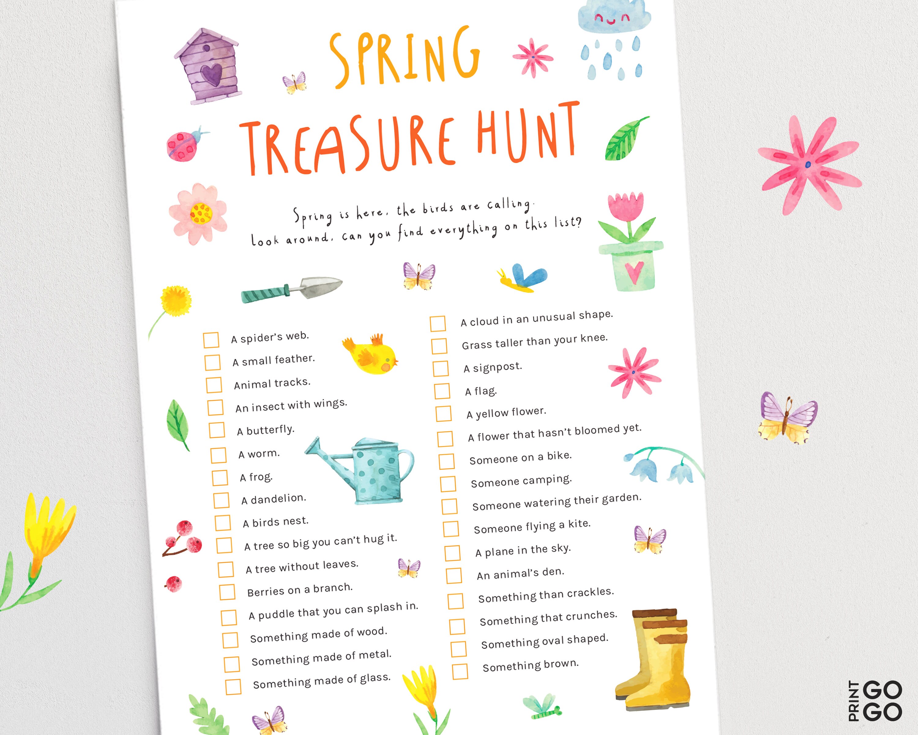 Spring Treasure Hunt for Kids Outdoor Scavenger Hunt Game - Etsy