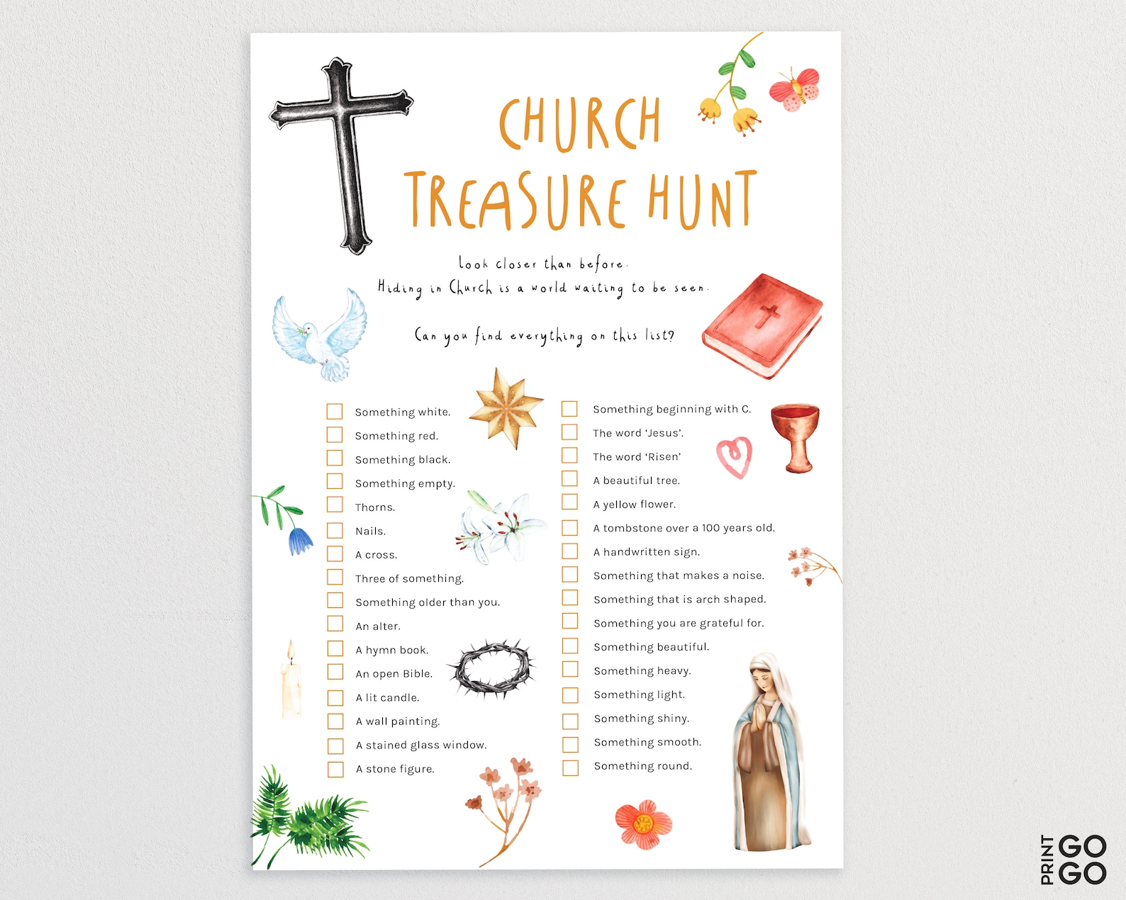 Church Treasure Hunt for Kids Church Scavenger Hunt | Etsy