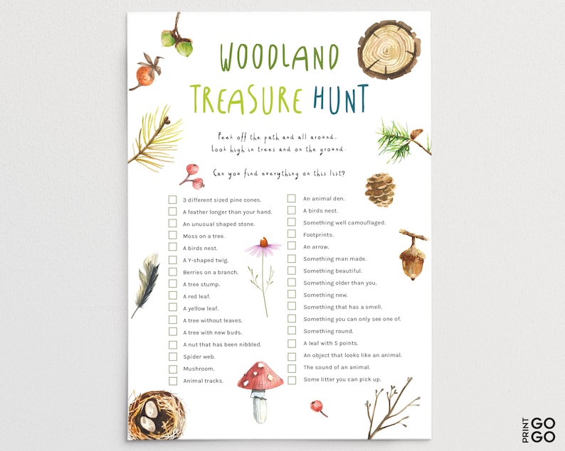 Woodland Treasure Hunt for Kids | Outdoor Scavenger Hunt Game | Nature ...