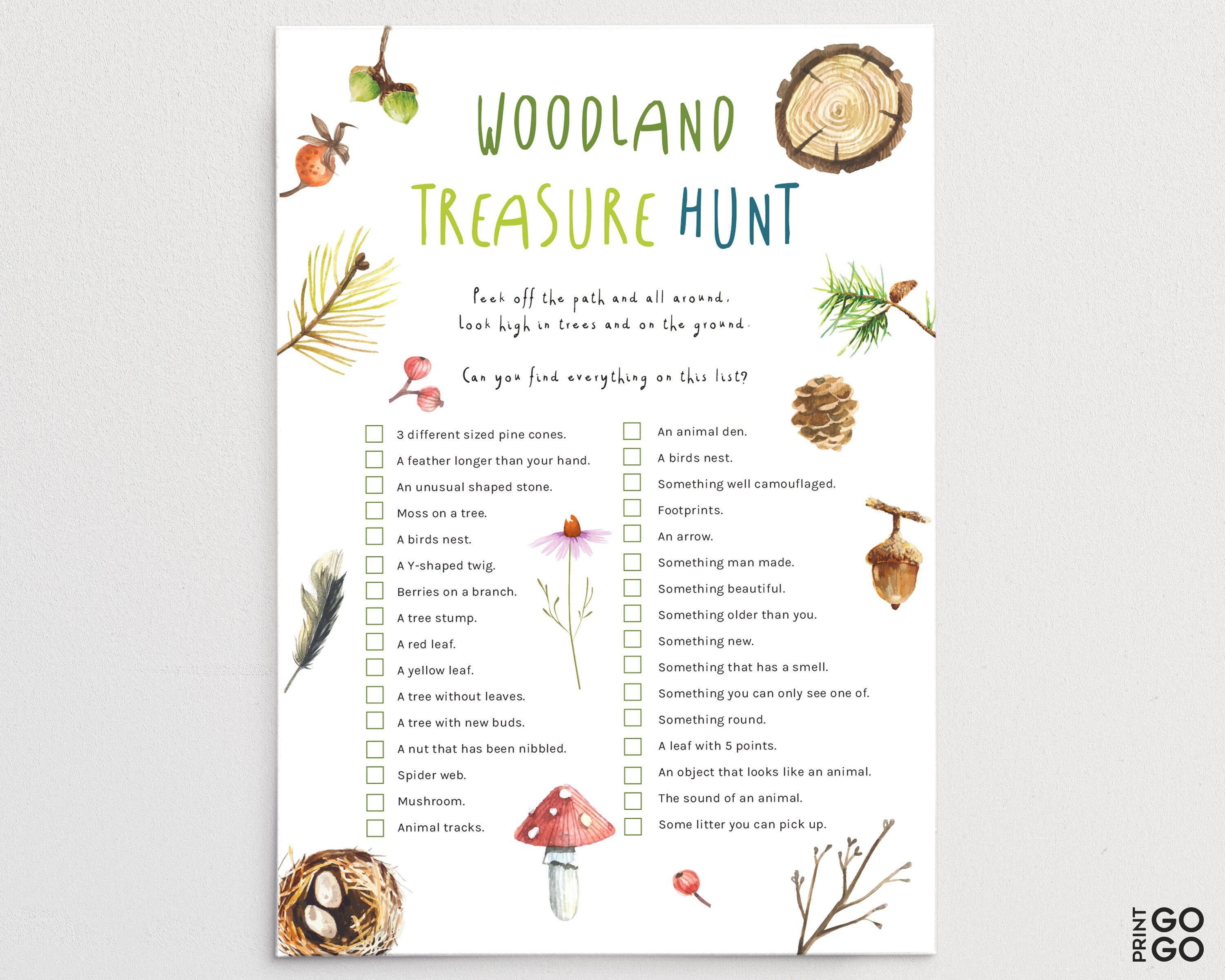 Woodland Treasure Hunt for Kids Outdoor Scavenger Hunt Game - Etsy UK
