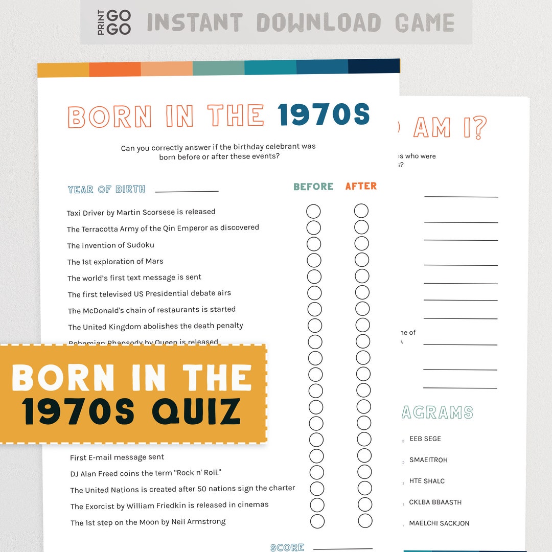 Born in 1970s - 50th Birthday Quiz | 1970s Trivia Quiz | Born in the Seventies Pub Quiz | Trivia ...