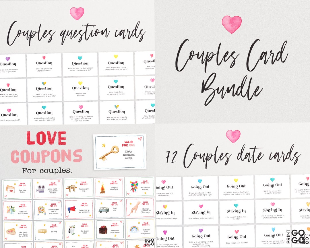 Couples Cards Bundle Date Cards Year of Date Night Idea - Etsy