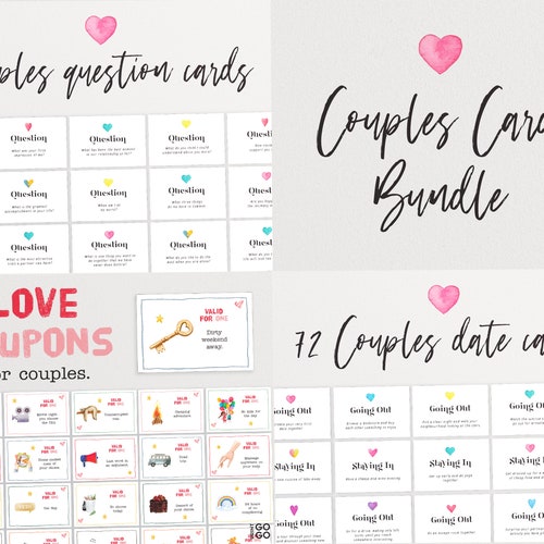 Couples Cards Bundle Date Cards Year of Date Night Idea - Etsy