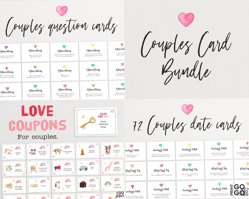 Couples Cards Bundle Date Cards Year of Date Night Idea - Etsy