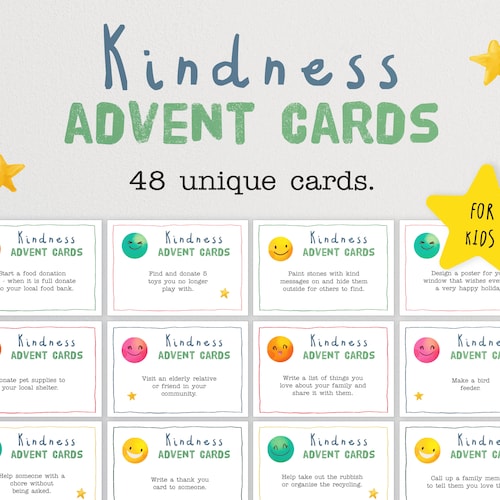 48 Kindness Advent Calendar Cards Ideas to Spread Joy and - Etsy