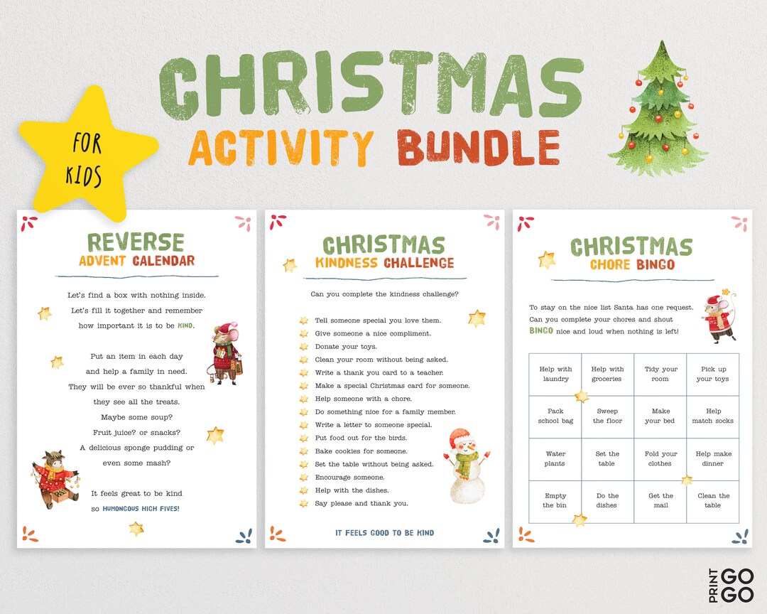 Christmas Activity Bundle for Kids Kindness Challenge - Etsy