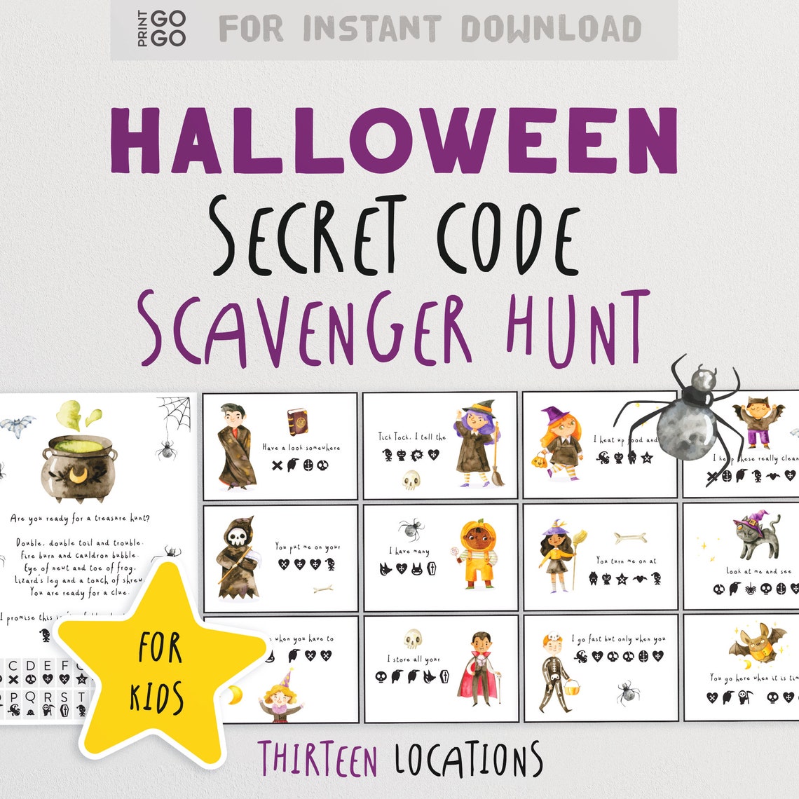 Secret Code Halloween Scavenger Hunt for Kids | Indoor Halloween ...