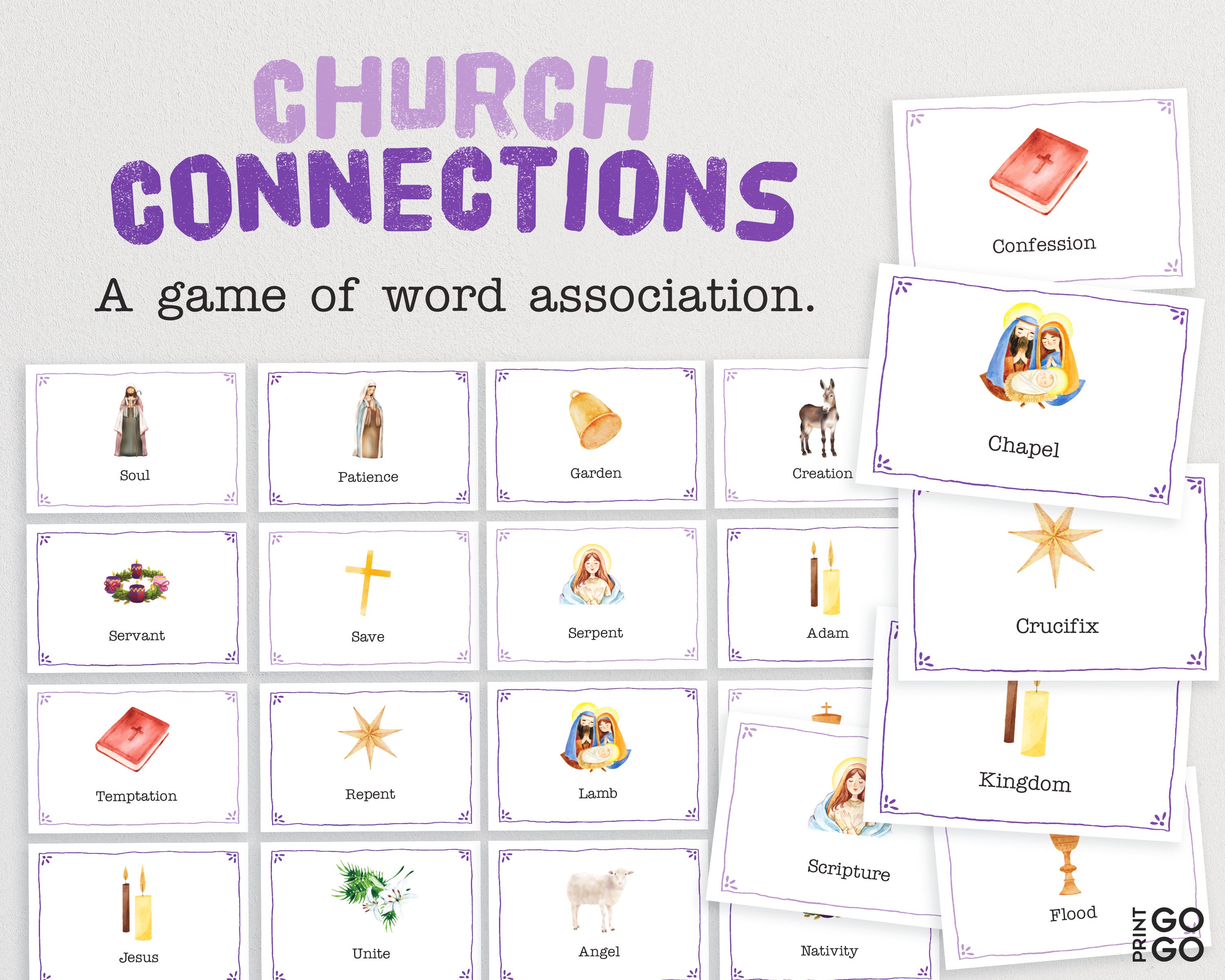 Church Connections Game Church Word Association Game Bible - Etsy