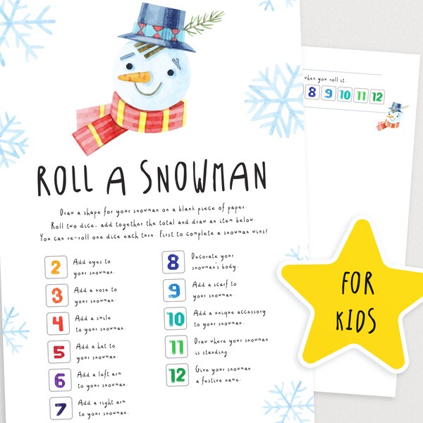 Snowman Game - Etsy