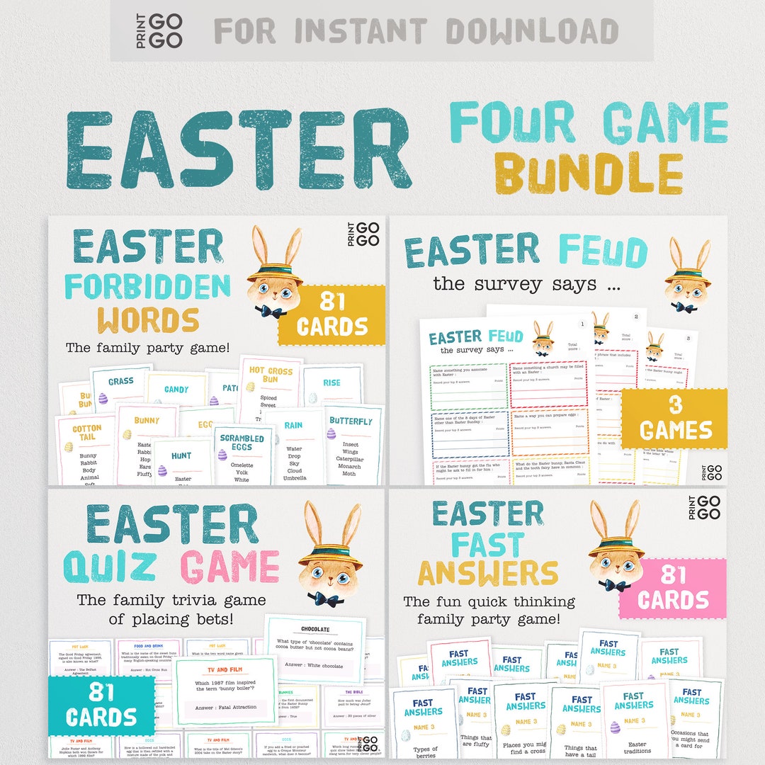 Easter Game Bundle - Four Family Friendly Games to Print and Play at ...