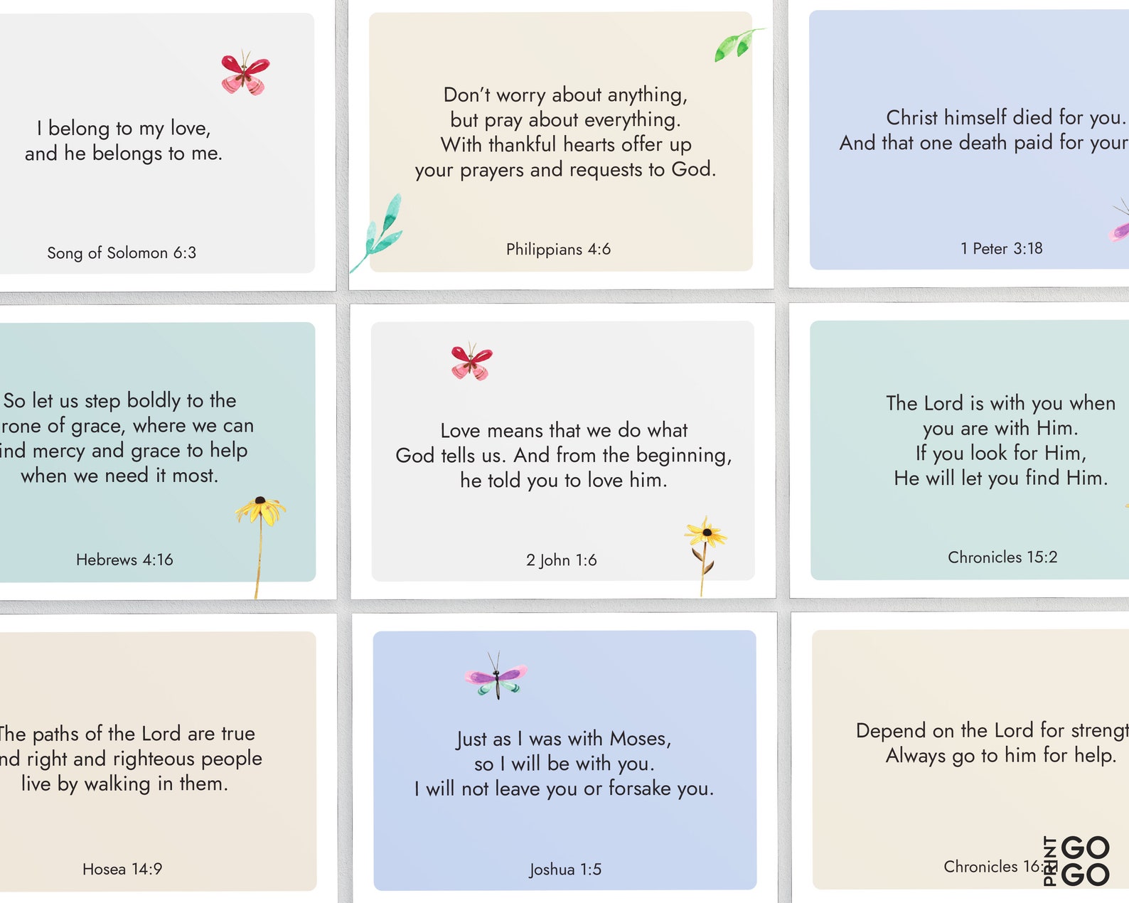 50 Bible Verse Cards | Bible Memory Cards | Scripture Cards for Kids ...