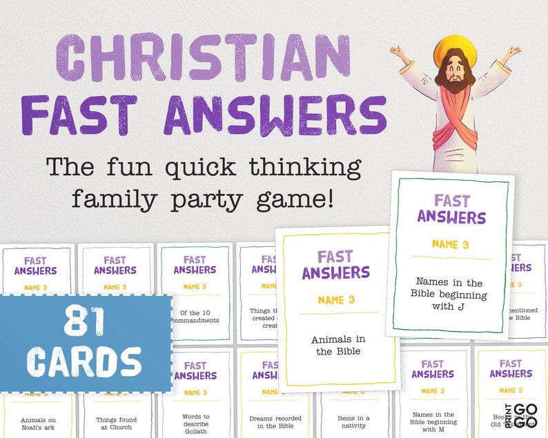 Christian Fast Answers the Fun Quick Thinking Group Party - Etsy