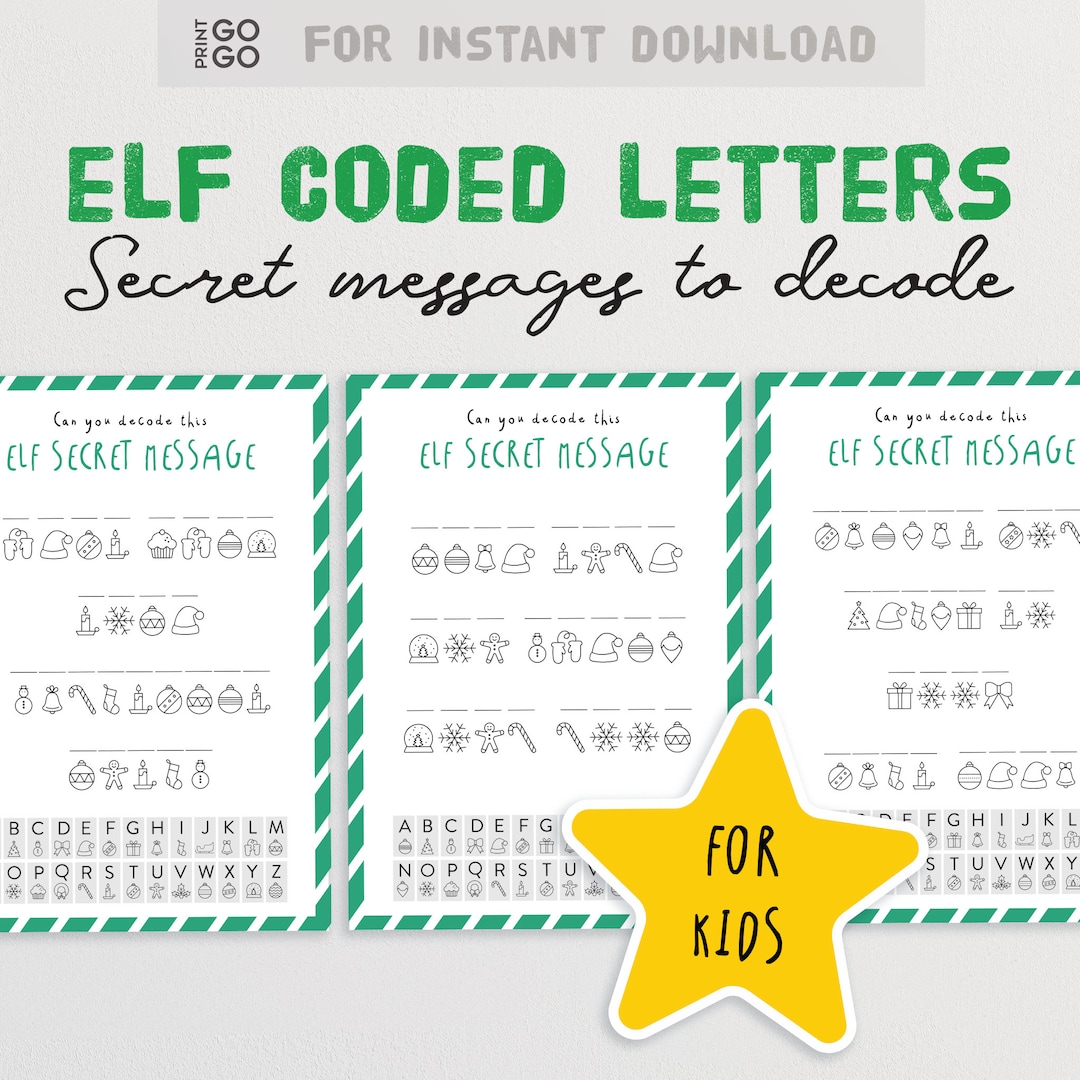 Coded Secret Elf Messages Bundle | Christmas Secret Message | Elf Ideas ...