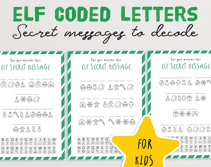 Coded Secret Elf Messages Bundle | Christmas Secret Message | Elf Ideas ...