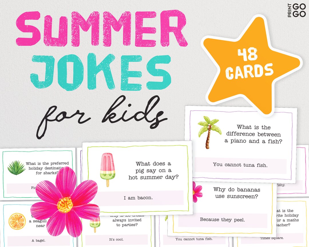 48 Summer Joke Cards for Kids Family Friendly Jokes to Make - Etsy