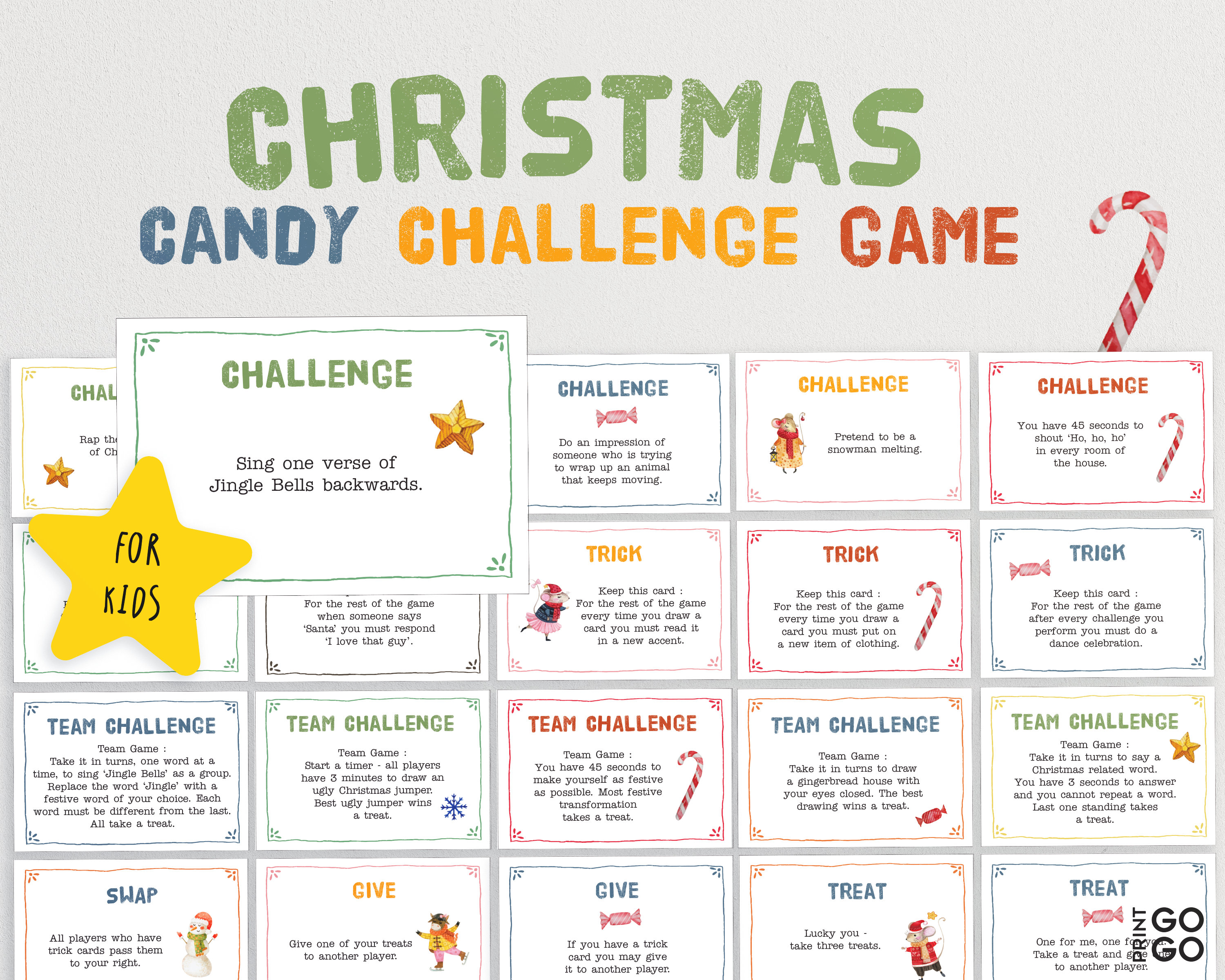 Christmas Candy Challenge Game for Kids Holiday Candy Game - Etsy