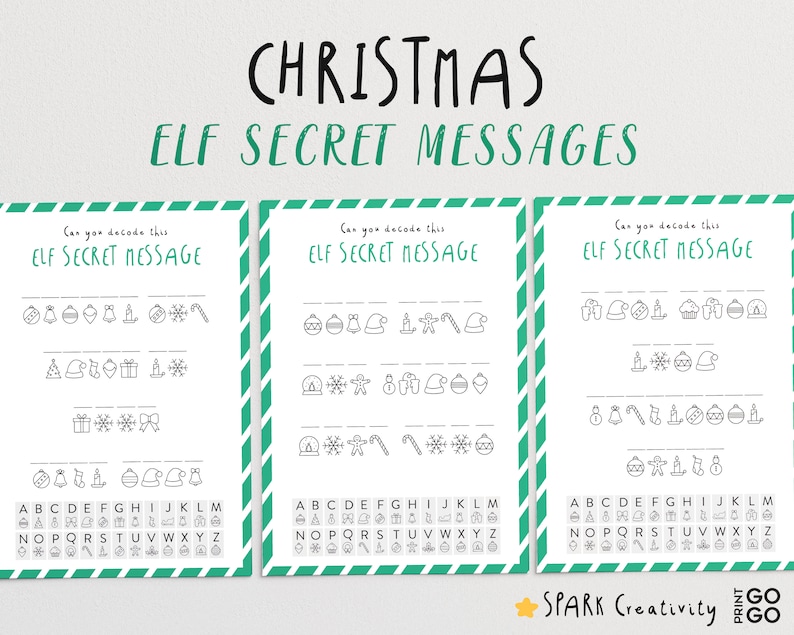 Coded Secret Elf Messages Bundle Christmas Secret Message | Etsy