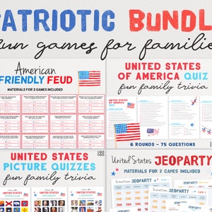 USA Patriotic Game Bundle Four Fun Printable Games to Test - Etsy UK