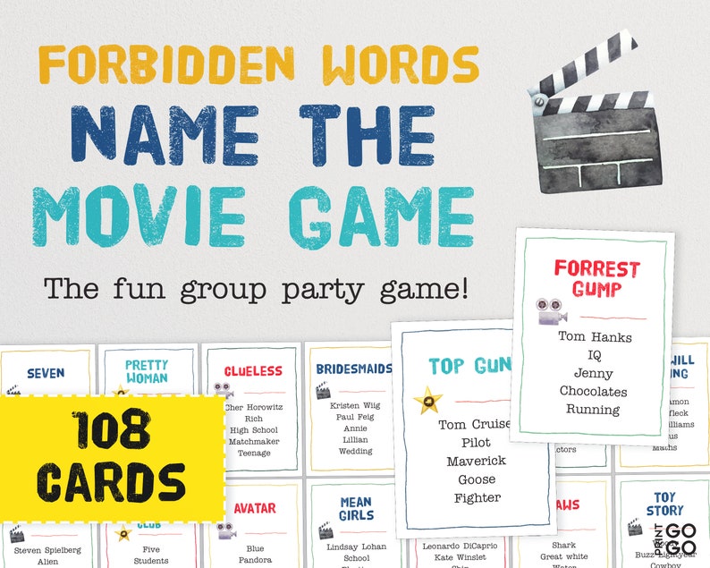 Forbidden Words Name the Movie the Hilarious Party Game of - Etsy