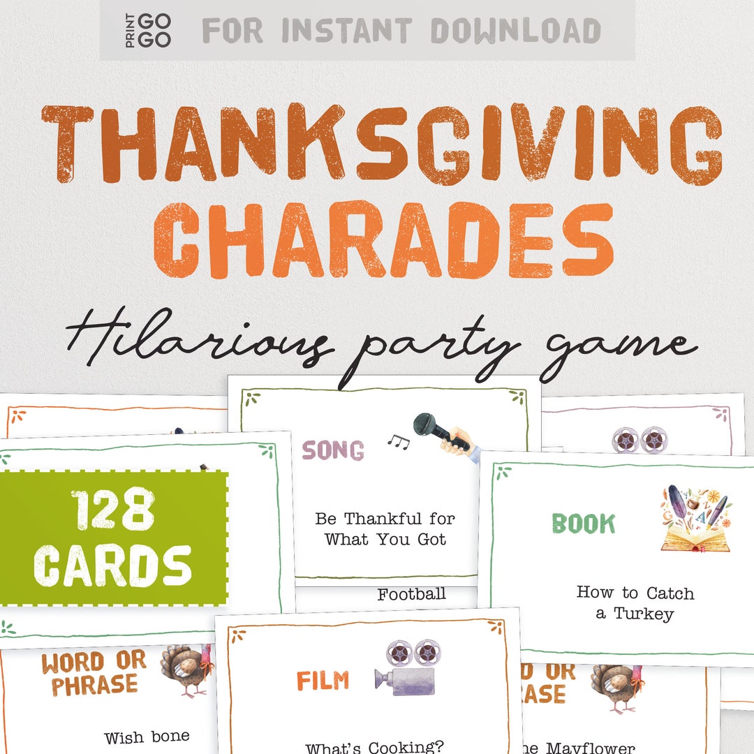 Thanksgiving Charades - the Fun-filled Family Team Game of Acting Out ...