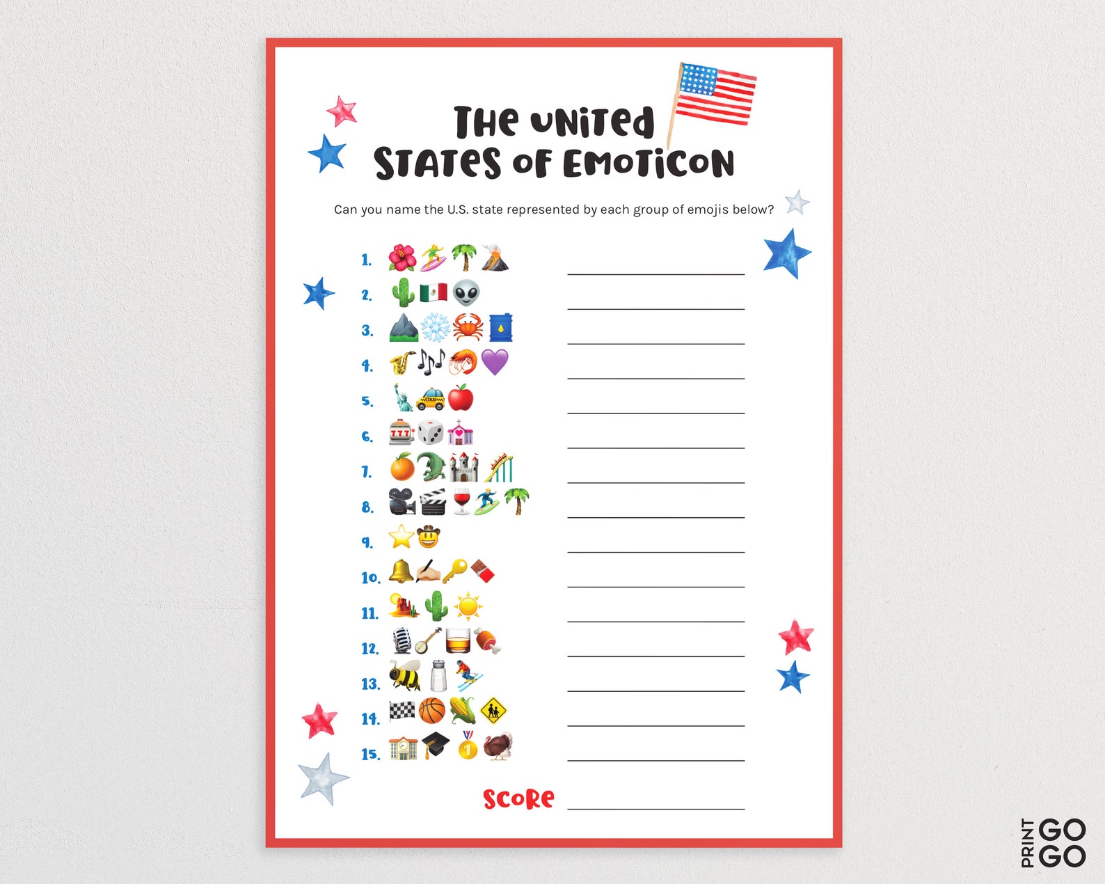 The United States of Emoticon Quiz | American States Trivia Game | USA ...