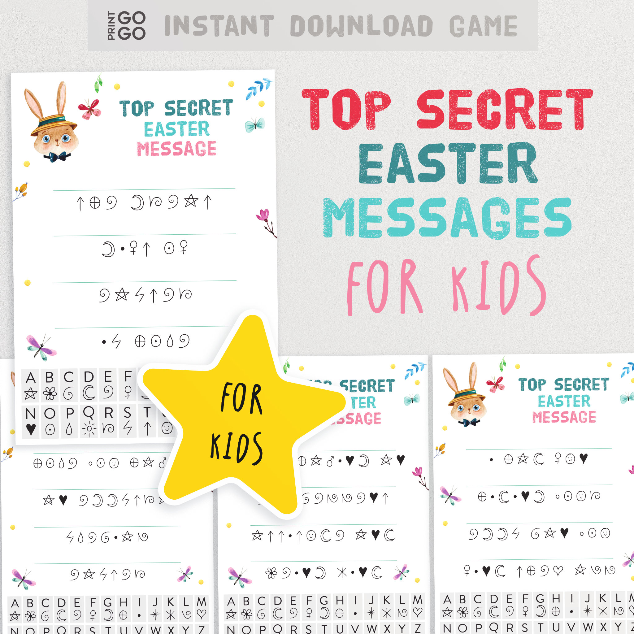 Easter Bunny Coded Secret Messages the Fun Alternative Activity to an ...