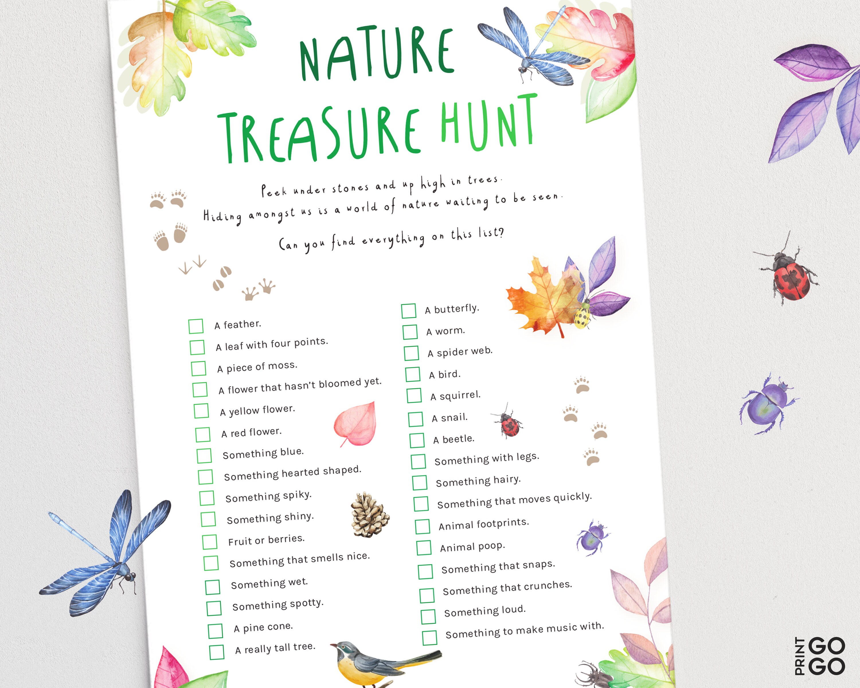 Nature Treasure Hunt for Kids Outdoor Scavenger Hunt Game | Etsy España