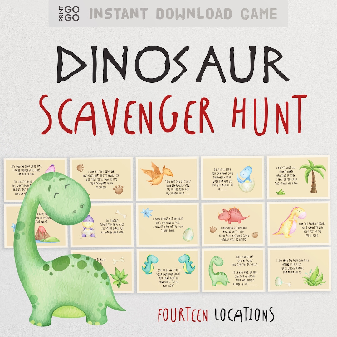 Dinosaur Scavenger Hunt for Kids - the Roaring Search for Hidden ...