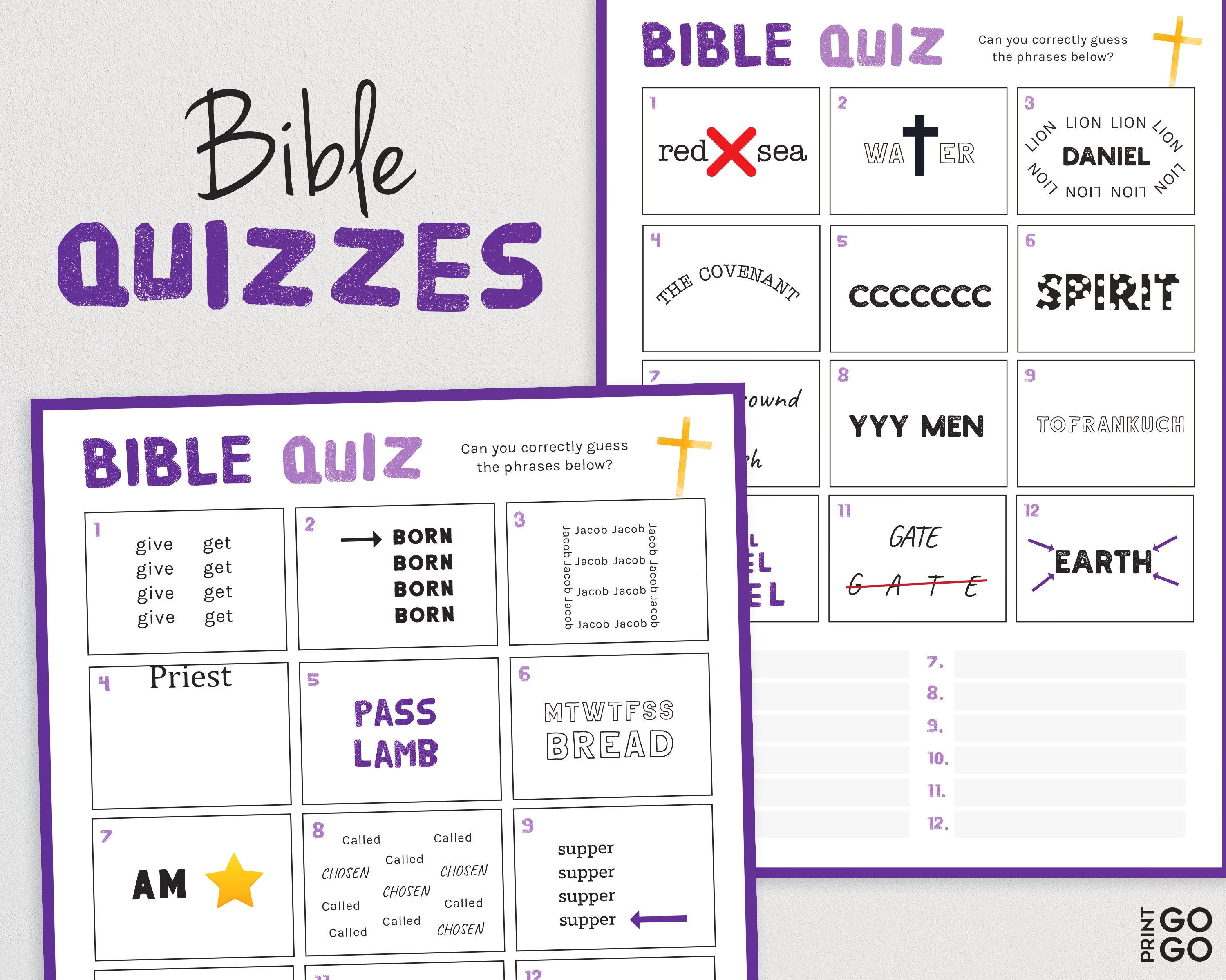 Bible Quiz Say What You See Dingbat Picture Quizzes Rebus - Etsy
