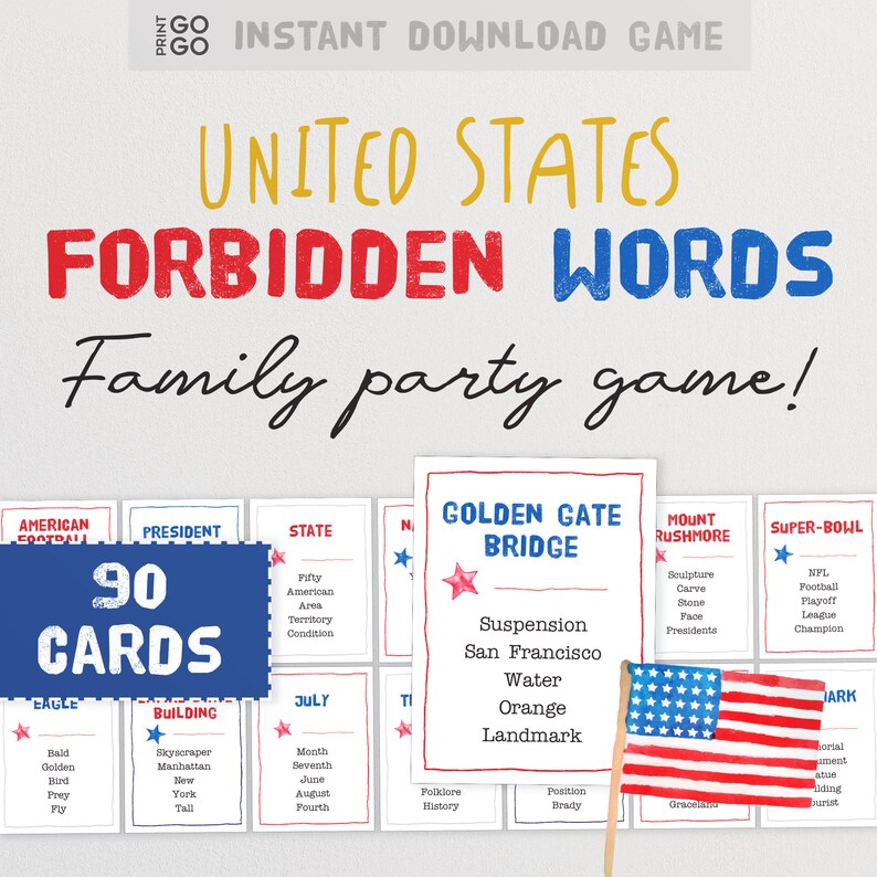 USA Forbidden Words the Hilarious Party Game of Giving - Etsy