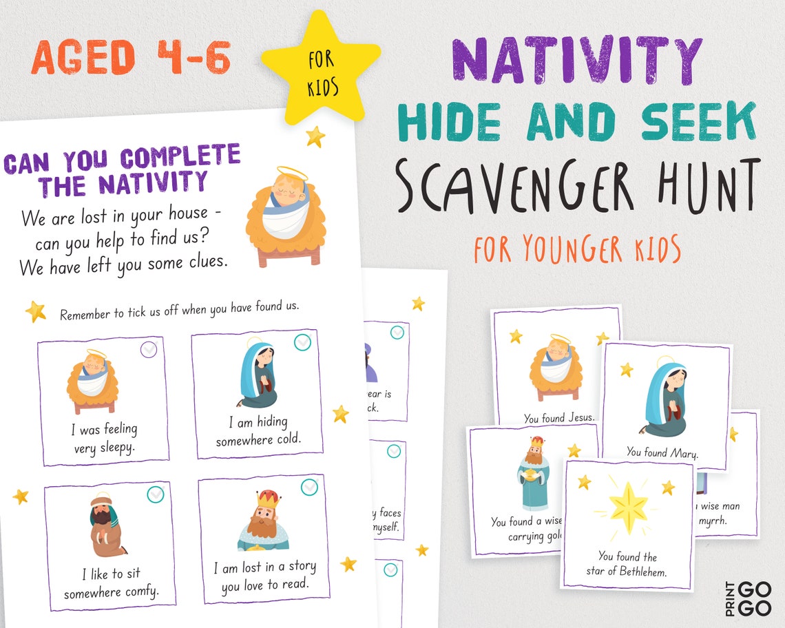 Nativity Hide and Seek Scavenger Hunt for Younger Kids - Etsy