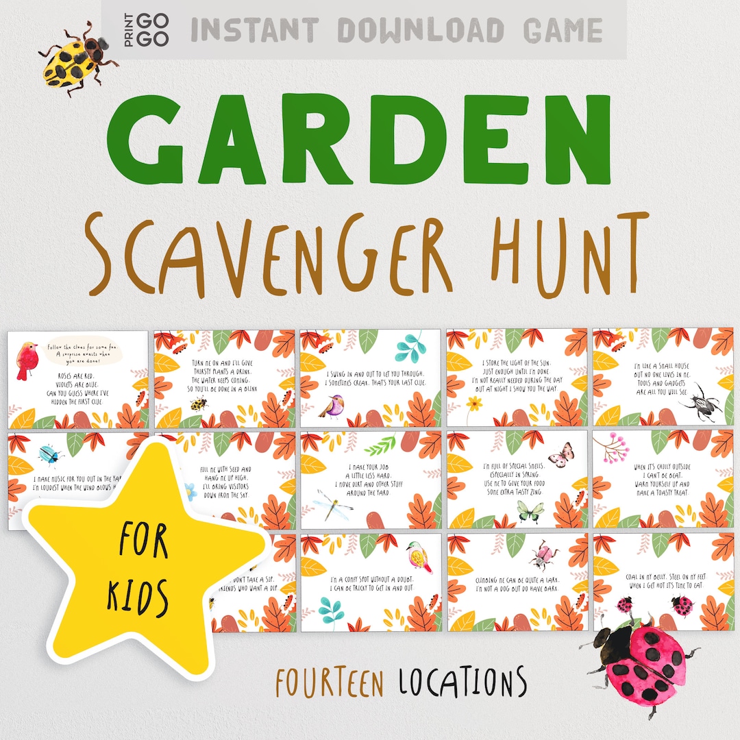 Garden Scavenger Hunt for Kids | Outdoor Treasure Hunt | Birthday ...