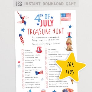 Fourth of July Treasure Hunt for Kids | 4th of July Scavenger Hunt | I ...
