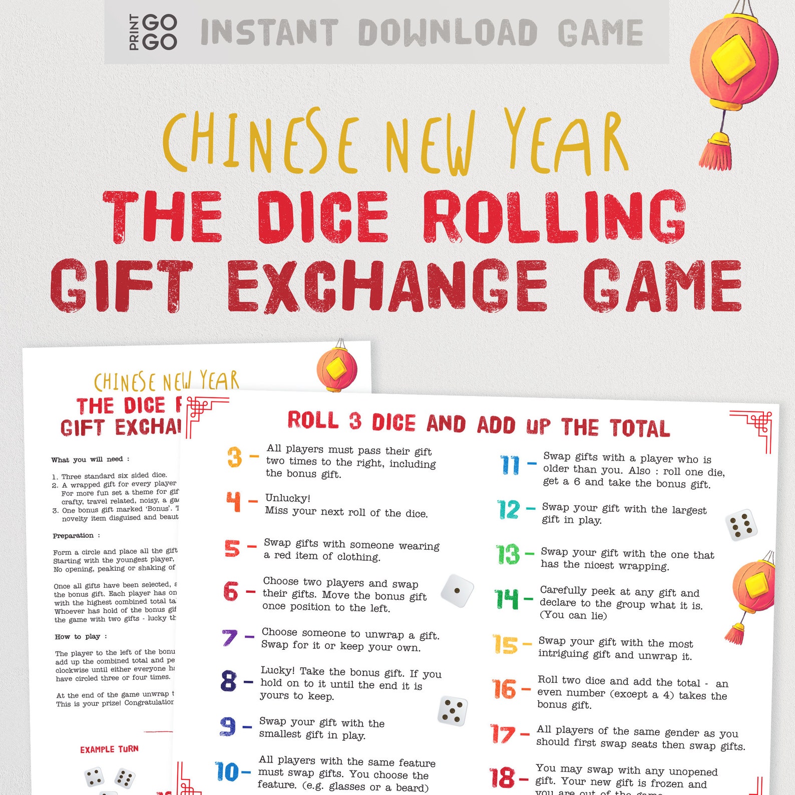 Chinese New Year Roll the Dice Gift Exchange Game - the Hilarious Gift ...