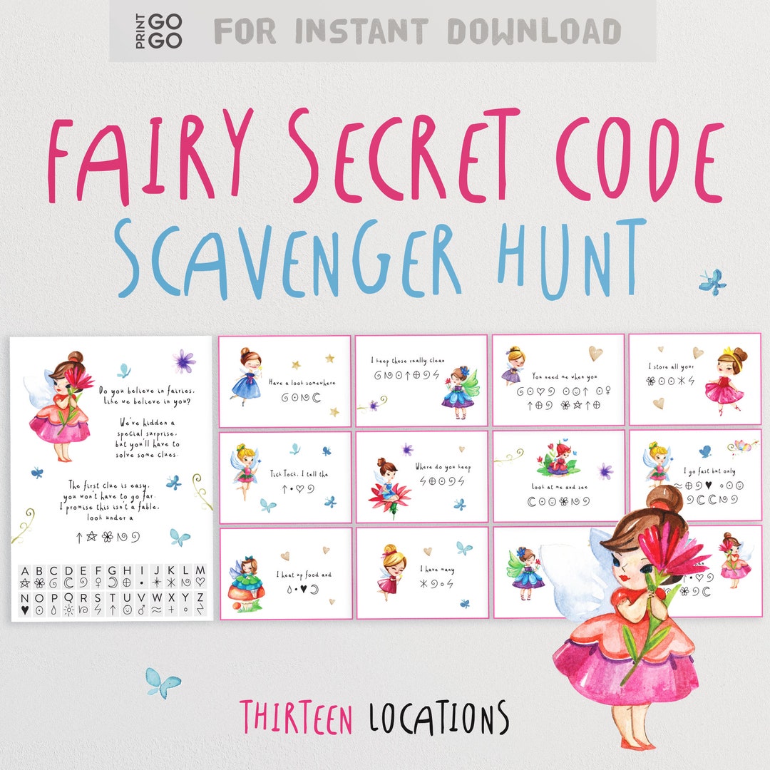 Fairy Scavenger Hunt for Kids | Fairies Birthday Treasure Hunt ...